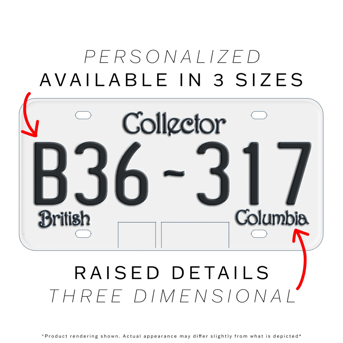 Replica British Columbia Collectors License Plate – YGK3D